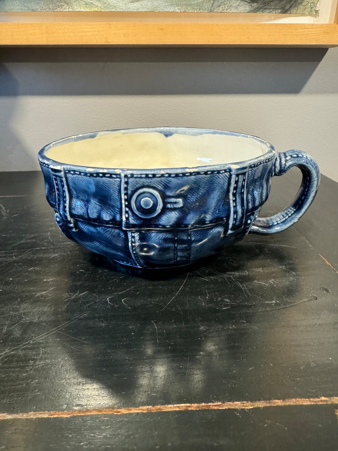 Vintage Pottery Denim Jean Soup Mug - Etsy