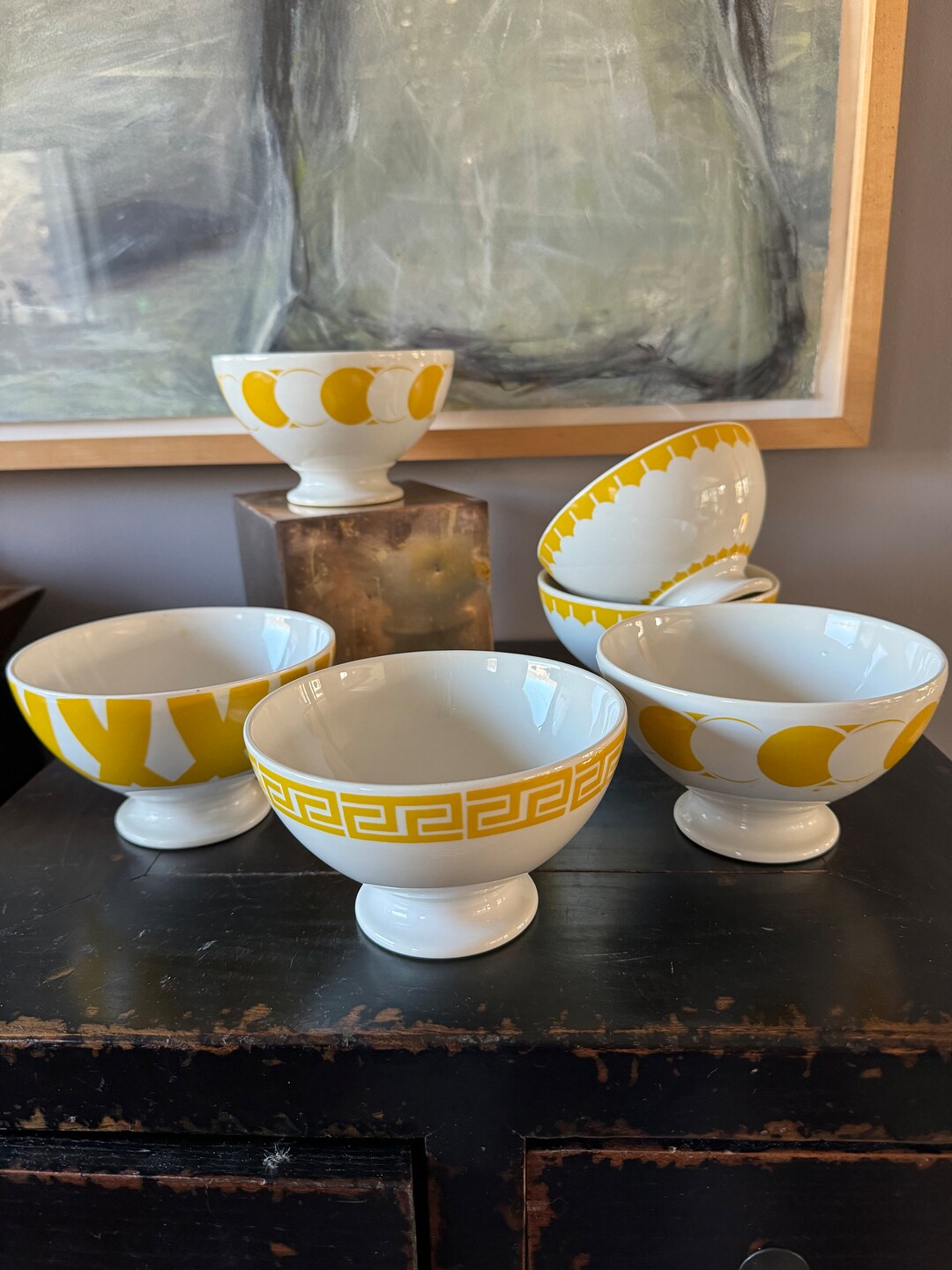 Vintage Sir/madam Deco Cafe Au Lait Bowls, Set of 6 - Etsy