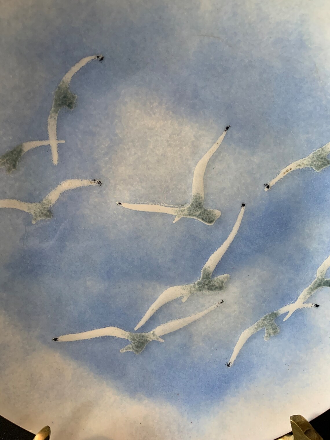 Vintage Bovano Enamel Seagulls Plates 11” and 8”, Set of 2 - Etsy