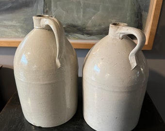 Antique 1800s Stoneware Pottery Jug Whiskey Water Jug Rustic Primitive ...