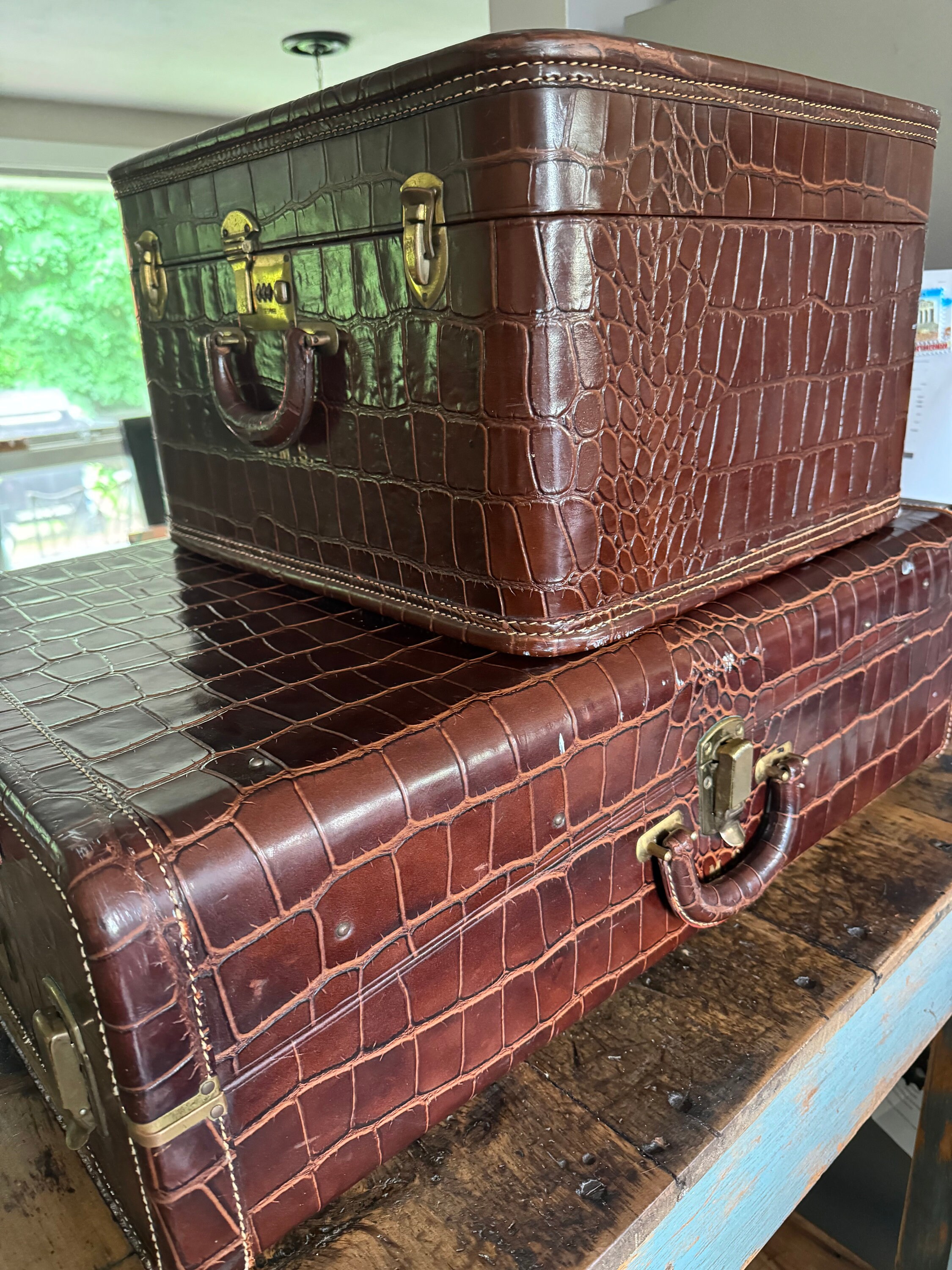 Vintage Suitcase Luggage Set, Genuine Cow Hide, Sold INDIVIDUALLY - Etsy