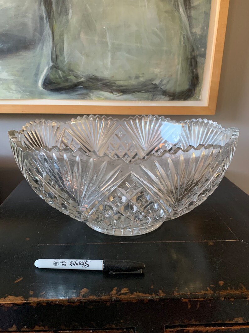 Vintage EAPG Huge Pressed Glass Bowl - Etsy