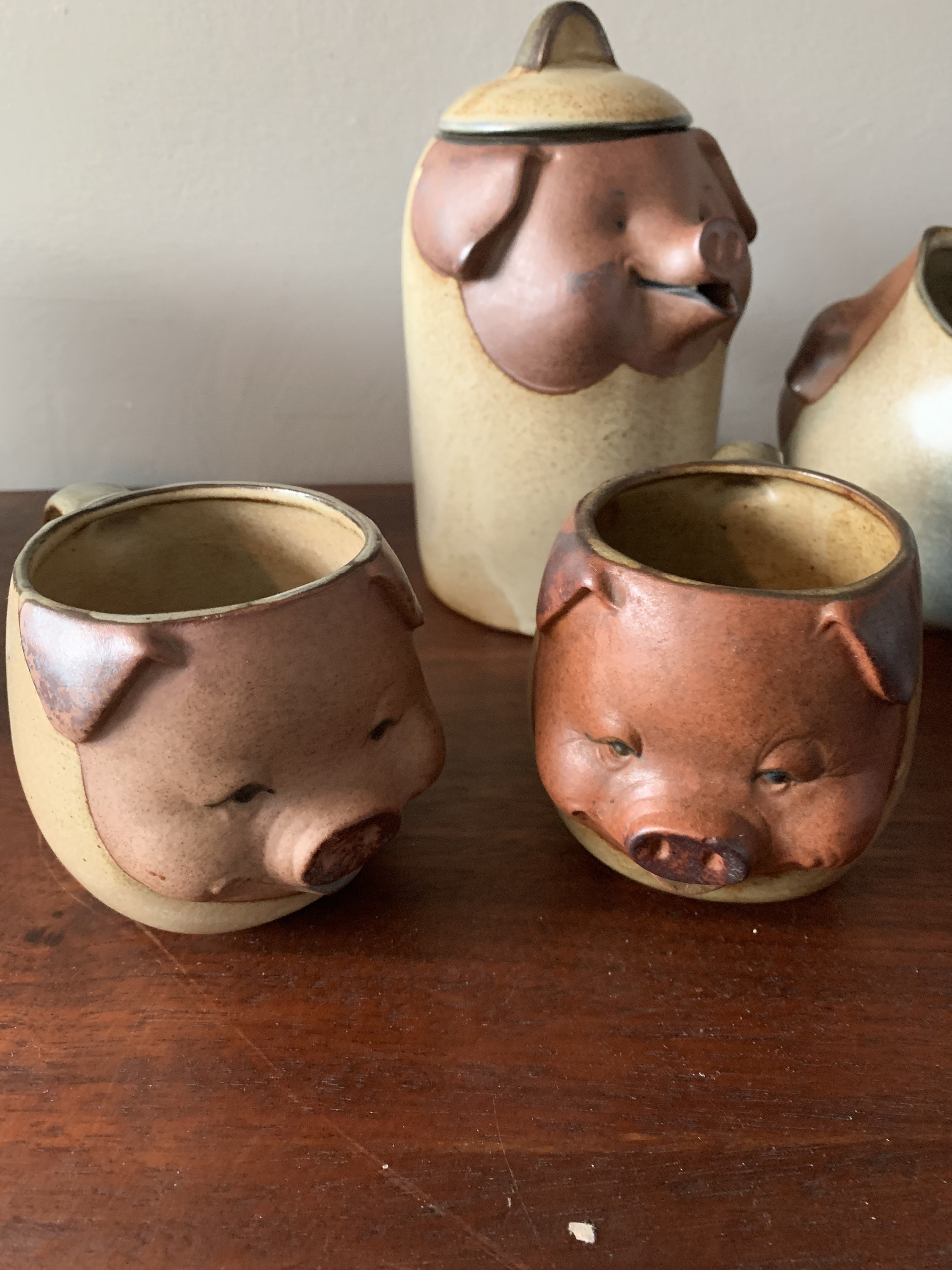 Vintage UCTCI Pig Teapot Cups and Creamer | Etsy