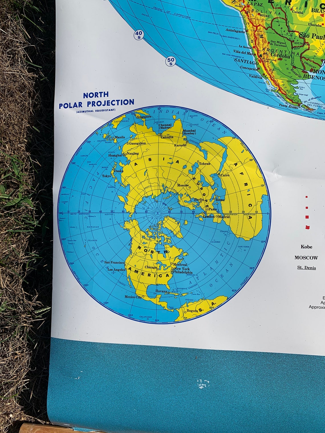 Vintage Cram World Map School Map Retractable - Etsy