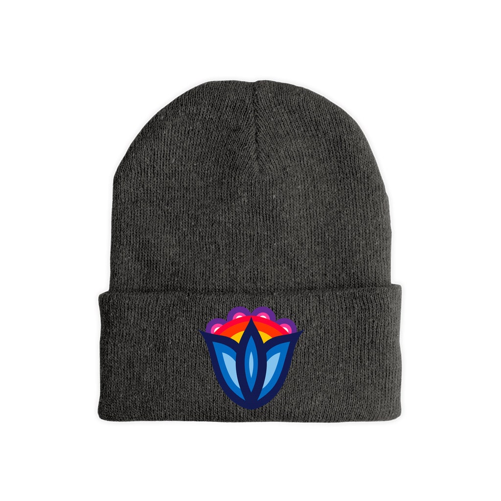 Hat - Tulip Ojibwe Floral Hat Winter Beanie- Native American ...
