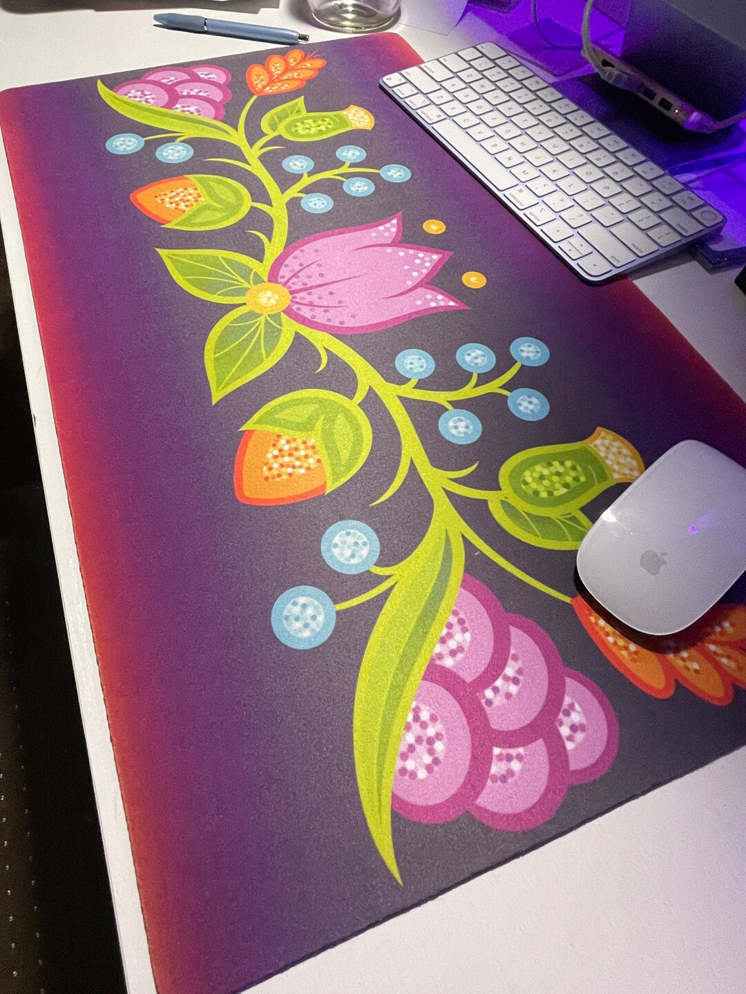 Desk Mat - Summertime Ojibwe Floral Anishinaabe Woodland Art Office ...