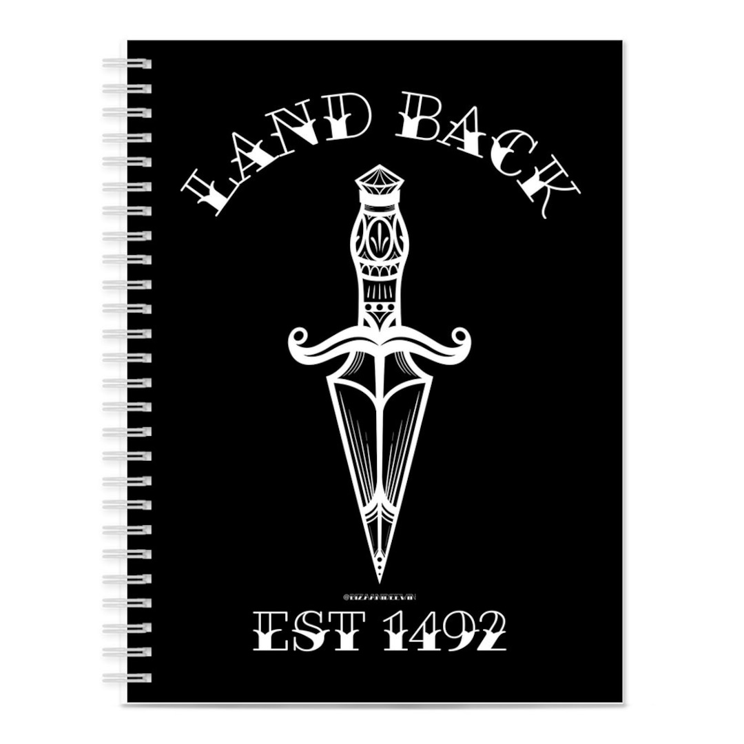 Notebook - Land Back American Traditional Tattoo Style Ojibwe Native ...