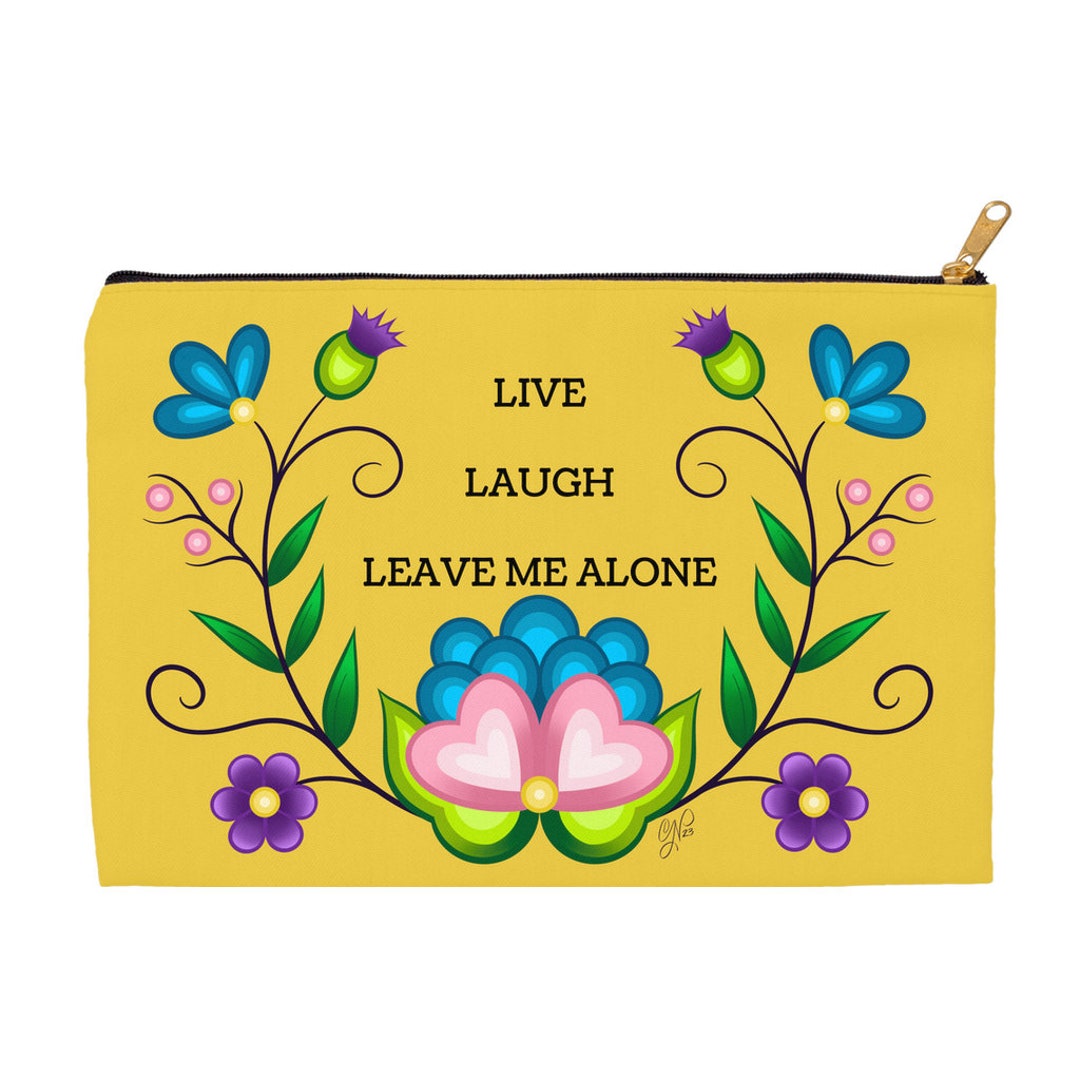 Accessory Pouch - Live Laugh Ojibwe Floral Native American Indigenous ...