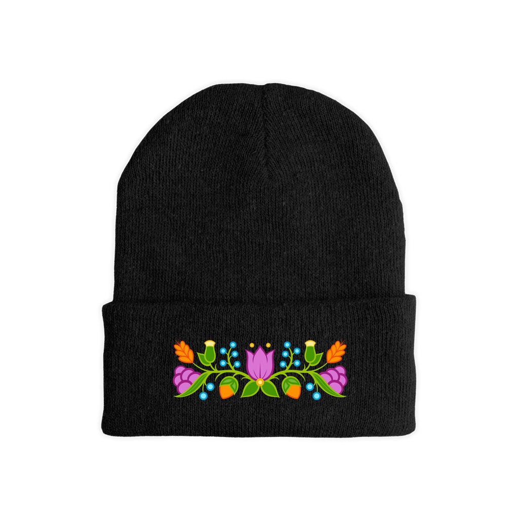 Beanie Ojibwe Floral Hat Indigenous Woodland Wearable Art - Etsy