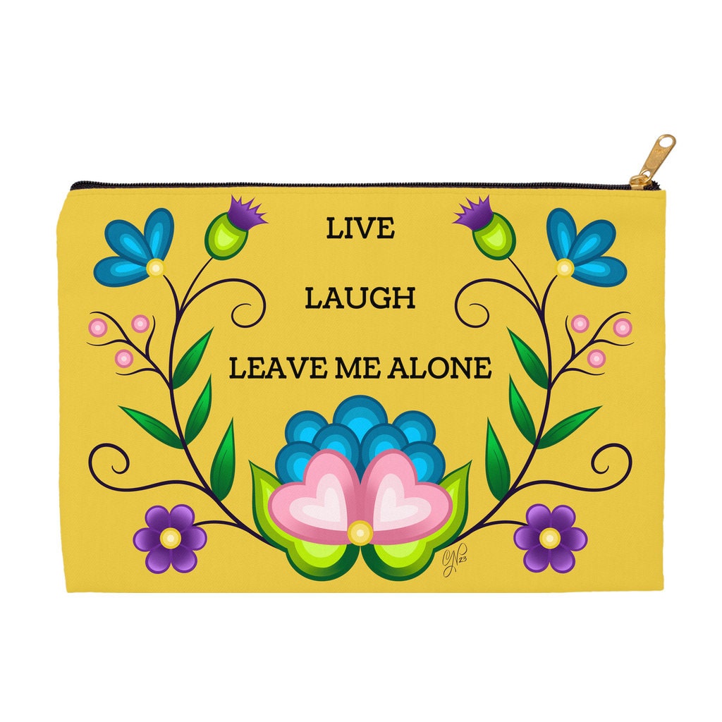 Accessory Pouch Live Laugh Ojibwe Floral Native American Indigenous ...
