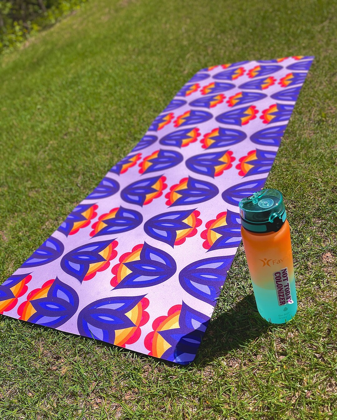 Yoga Mat- Ojibwe Floral Woodland Art Native American Designed ...
