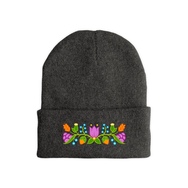 Beanie Ojibwe Floral Hat Indigenous Woodland Wearable Art Boho Hippie ...