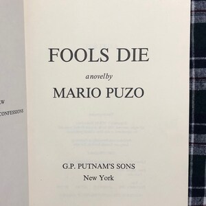 Fools Die (1978) by Mario Puzo - First Impression Vintage Hardback Book ...