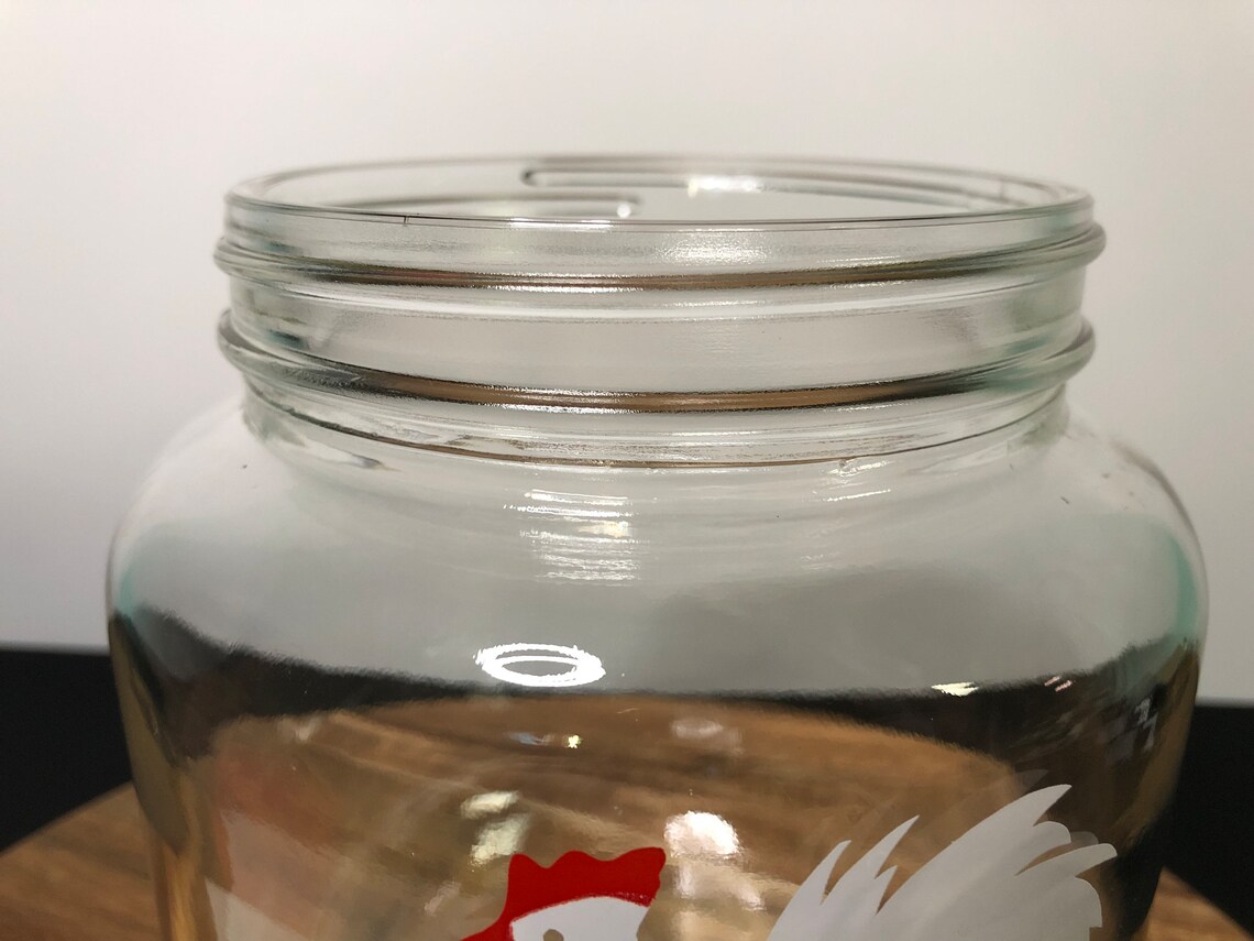 Vintage Glass Chicken Jar With Red Lid DF - Etsy