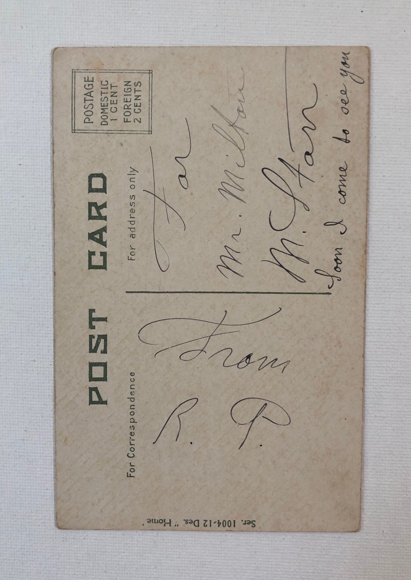 Early 20th Century Homesick Poem Vintage Postcard Ephemera for Junk ...