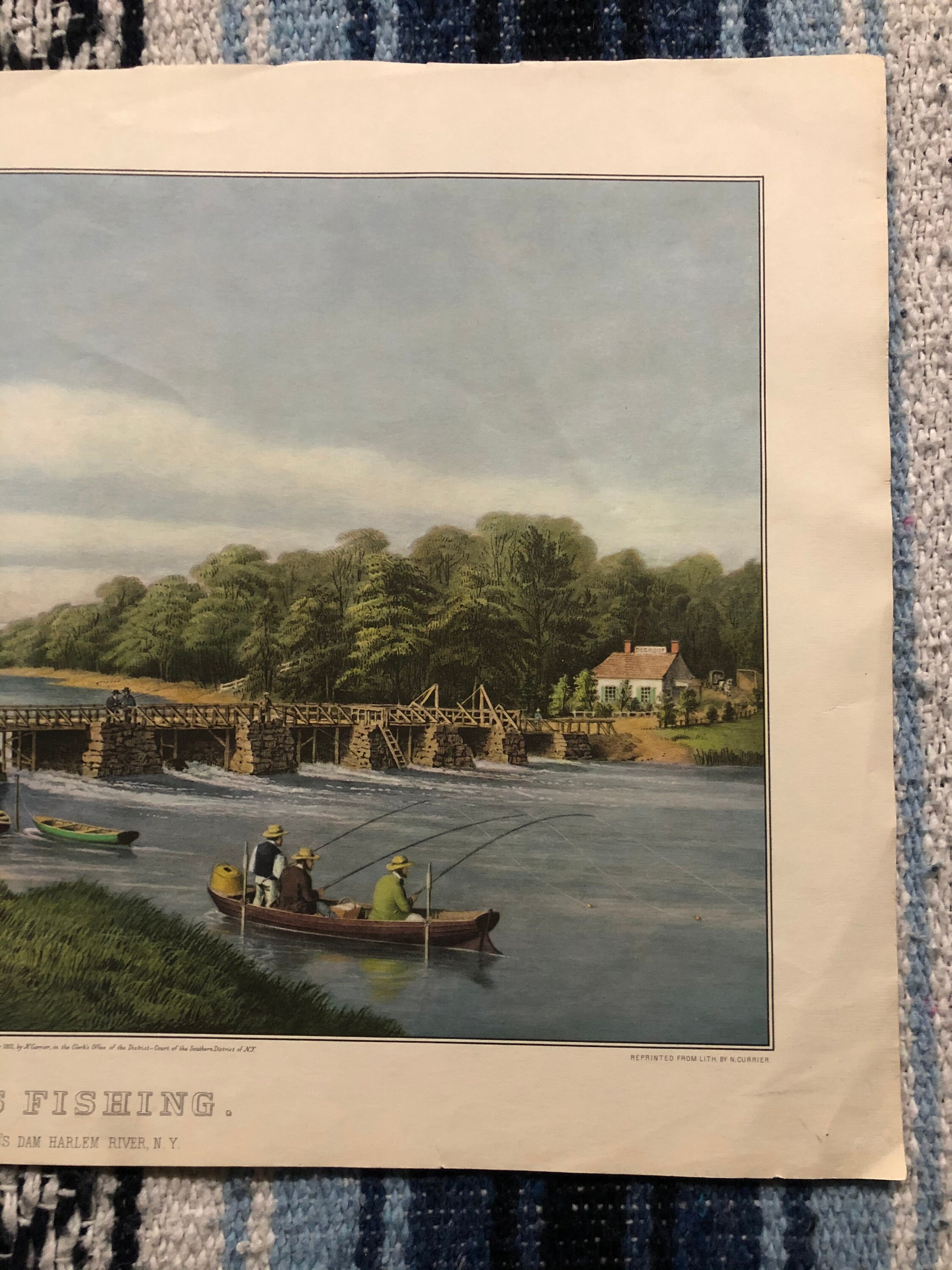 Bass Fishing at Macomb's Dam Harlem River N.Y. Print - Etsy