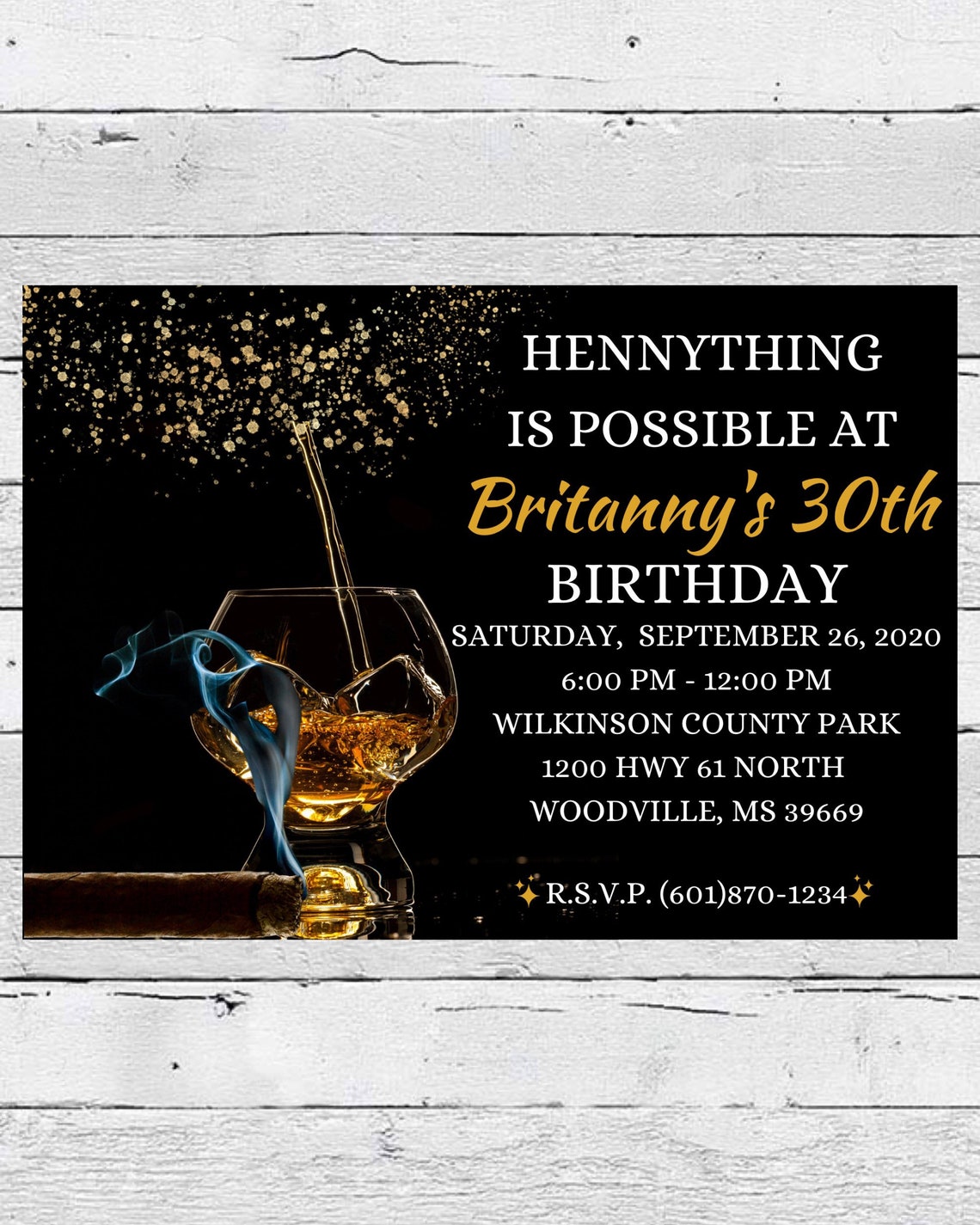 Instant Download Hennessy Birthday Invitation - Etsy
