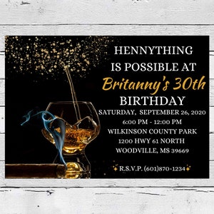 Instant Download Hennessy Birthday Invitation - Etsy