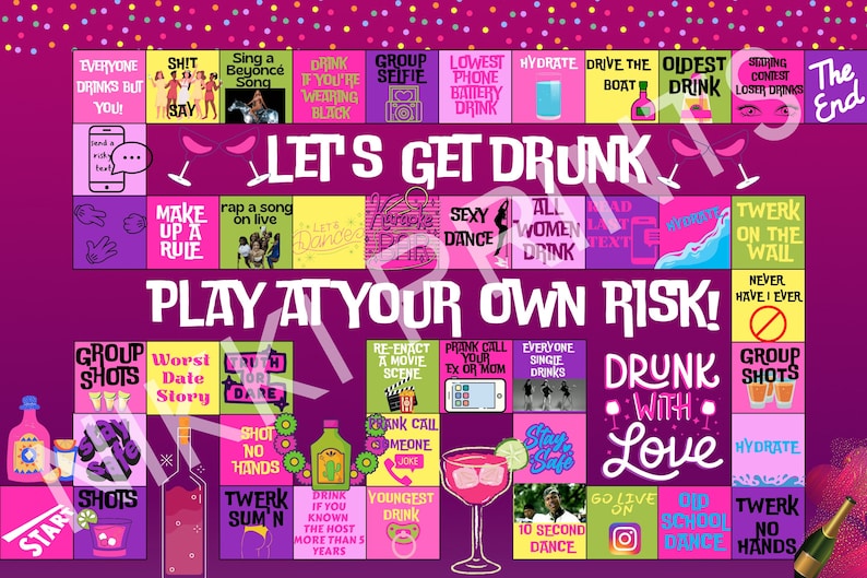 Adult Drinking Board Game, Drinking Game, Girls Night Out - Etsy