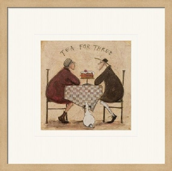 SAM TOFT Mounted Framed Print Tea for Three 40 X 40 Cm | Etsy