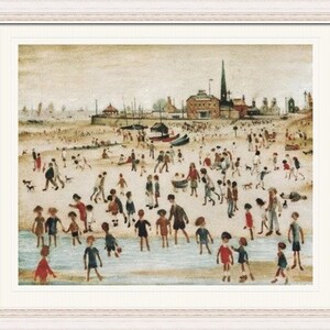L.S Lowry at the Seaside Framed Art Print With Mount 50 X 60 Cm Print 5 ...