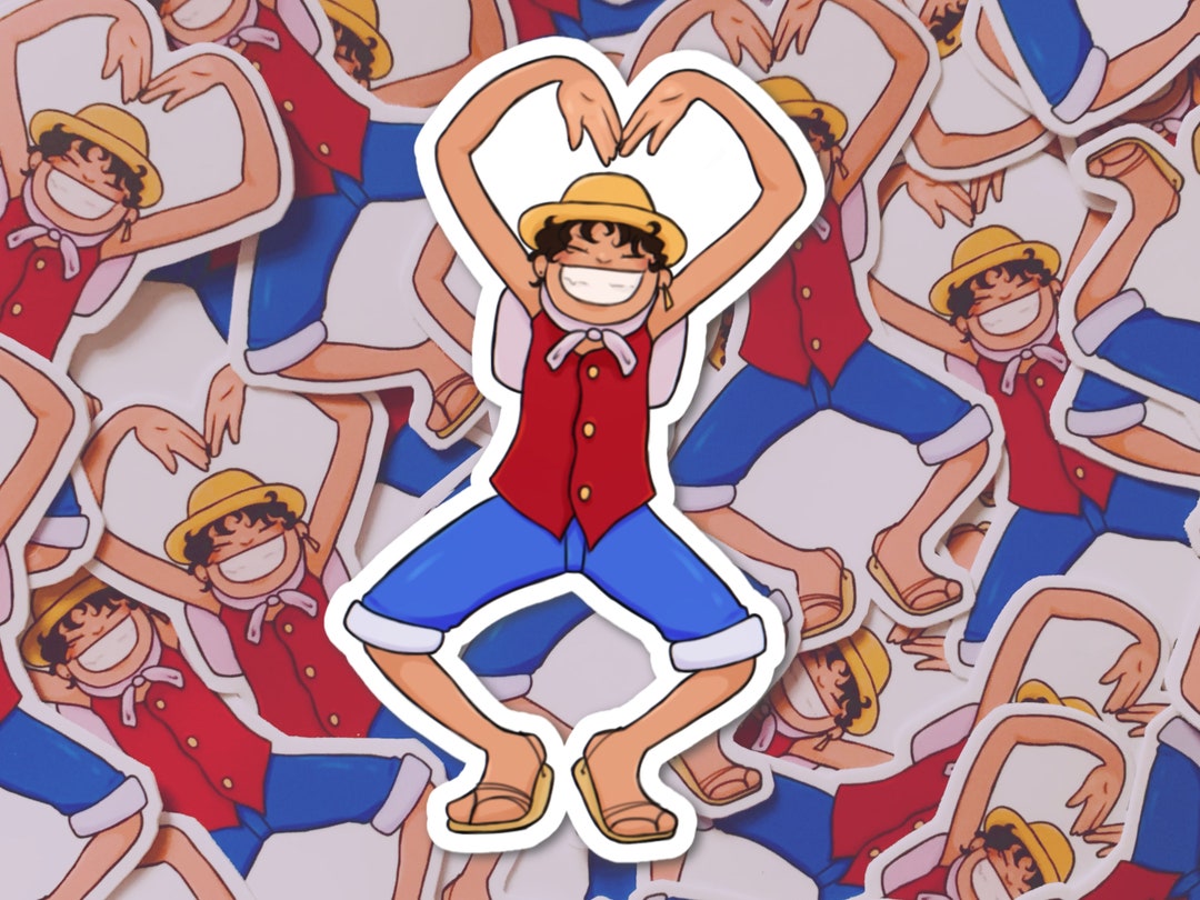 Luffy Heart Sticker - Etsy
