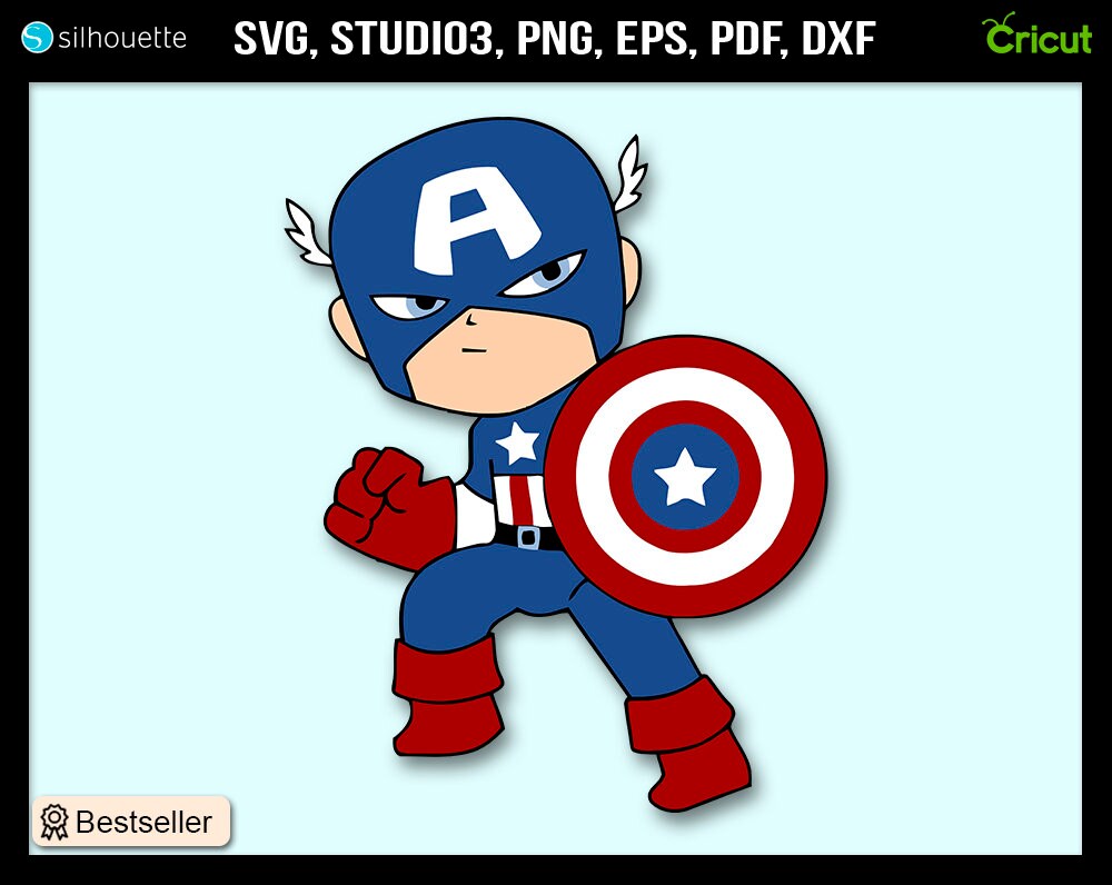 Captain America SVG Separate layers Superhero SVG --- Cricut Files svg ...