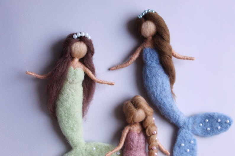 Needle Felted Fairy Mermaids Mobile Ornaments Nursery Decor - Etsy