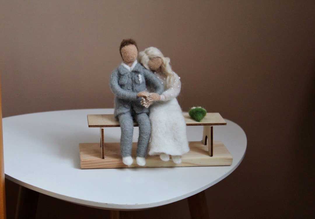 Personalized Wedding Portrait Statue Wool Anniversary Gift Wool Felted ...