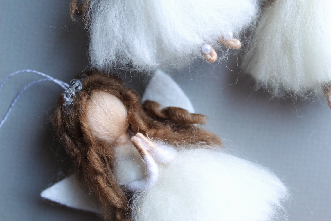 Needle Felted Tiny Angels Soft Sculpture Angel Decor Wool - Etsy