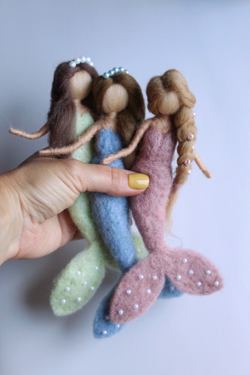 Needle Felted Fairy Mermaids Mobile Ornaments Nursery Decor - Etsy