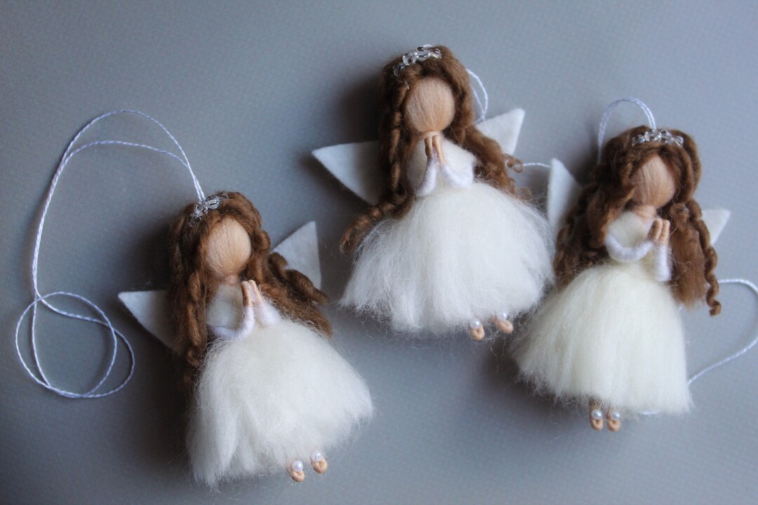 Needle Felted Tiny Angels Soft Sculpture Angel Decor Wool Angel - Etsy