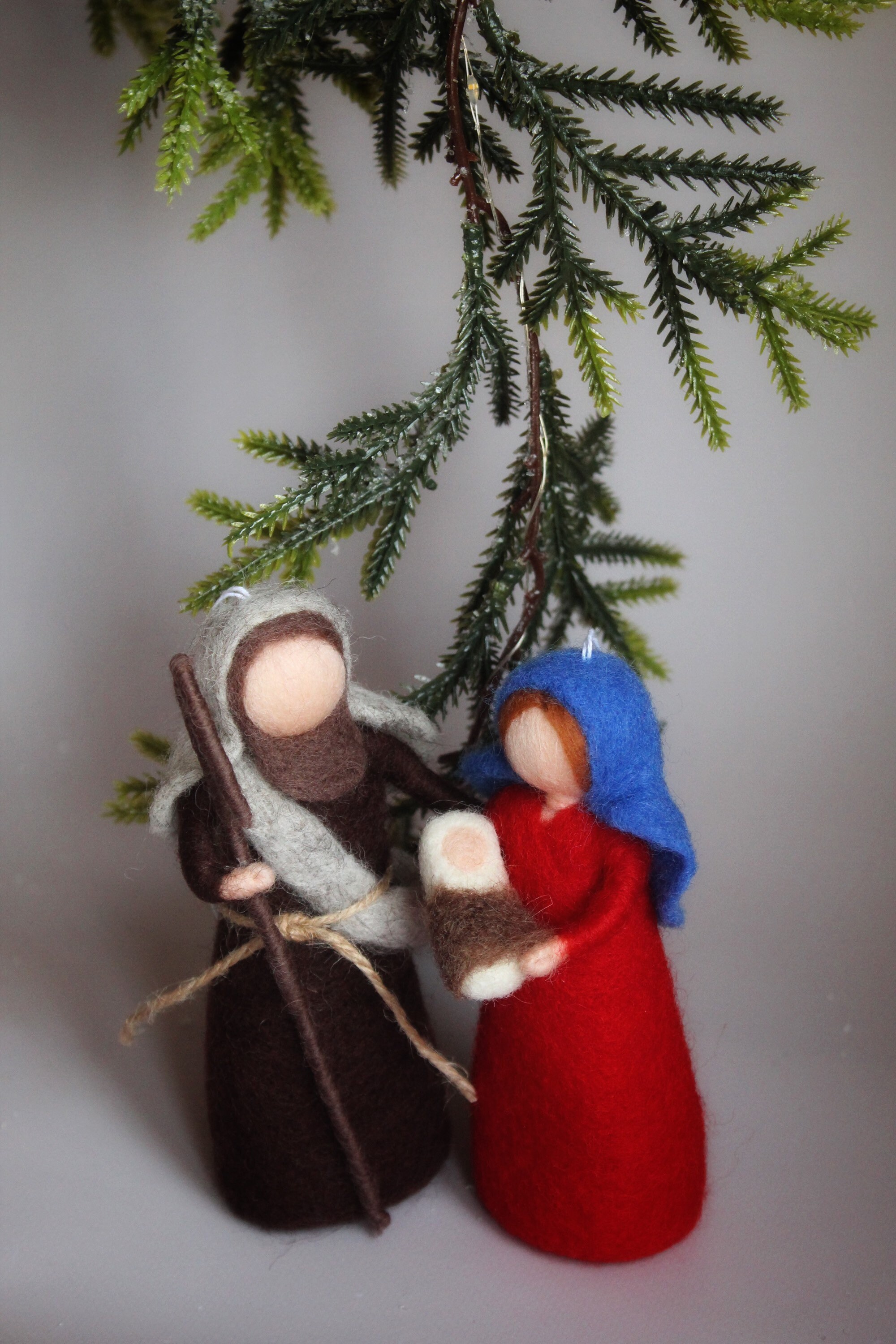 Needle Felted Nativity Set Holy Family Christmas Hanging - Etsy