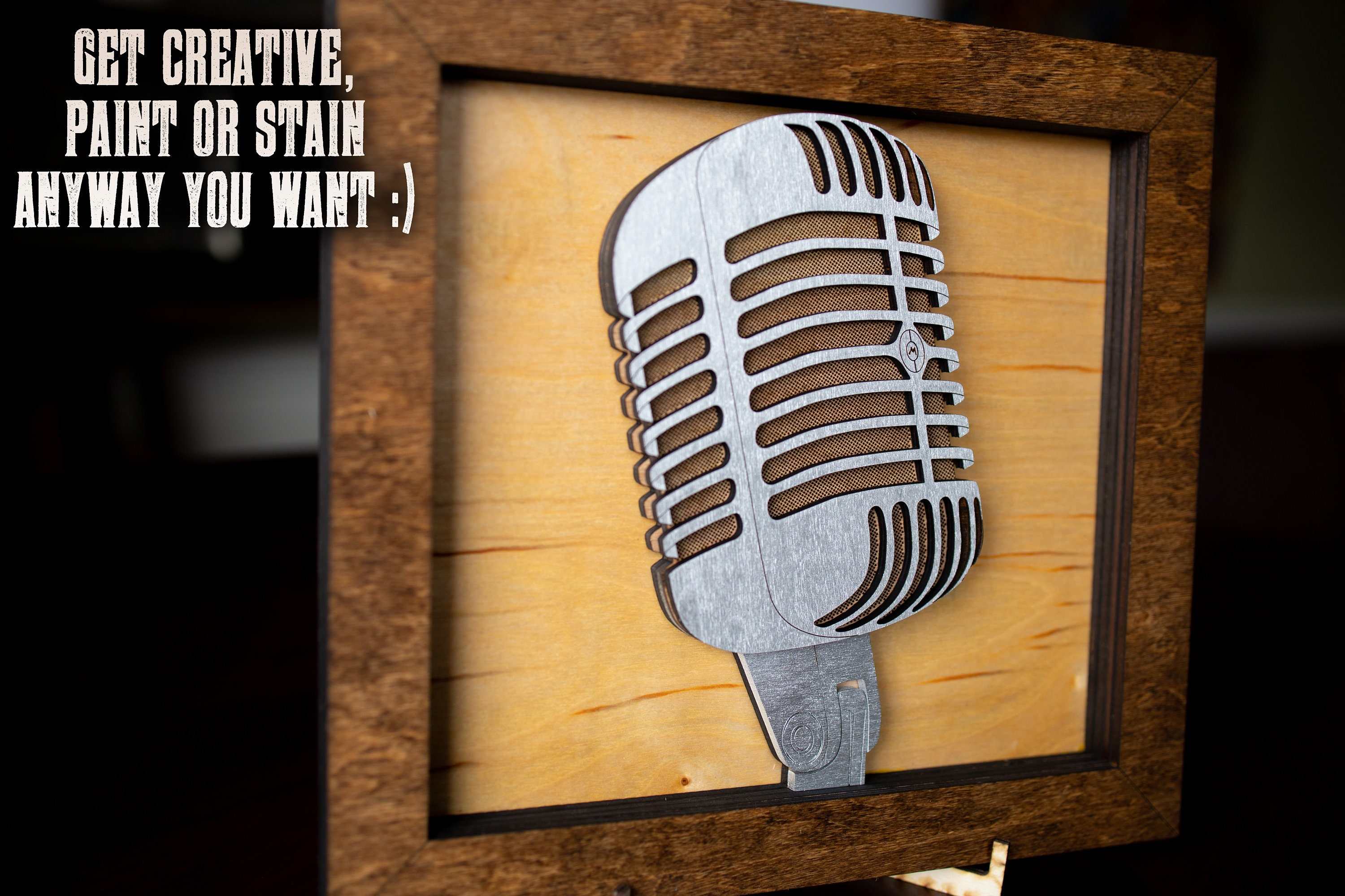 Vintage Microphone SVG Laser Cut Files for Glowforge & | Etsy Canada