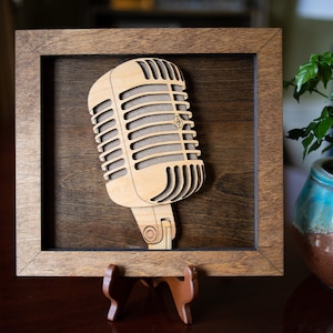 Vintage Microphone - SVG Laser Cut Files - for Glowforge & Laser ...