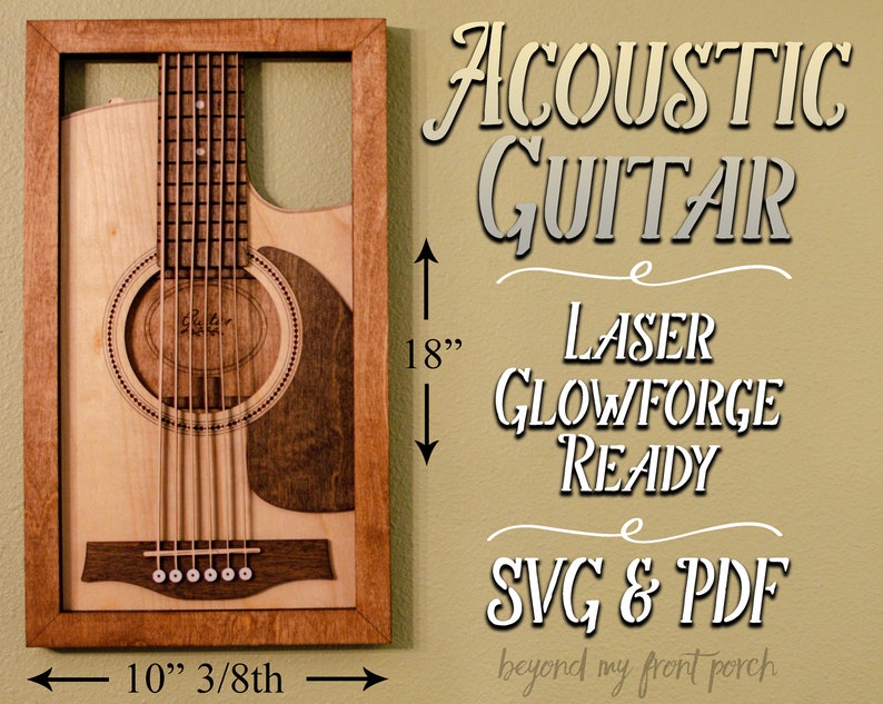 Acoustic Guitar SVG Laser Cut Files for Glowforge & Laser - Etsy