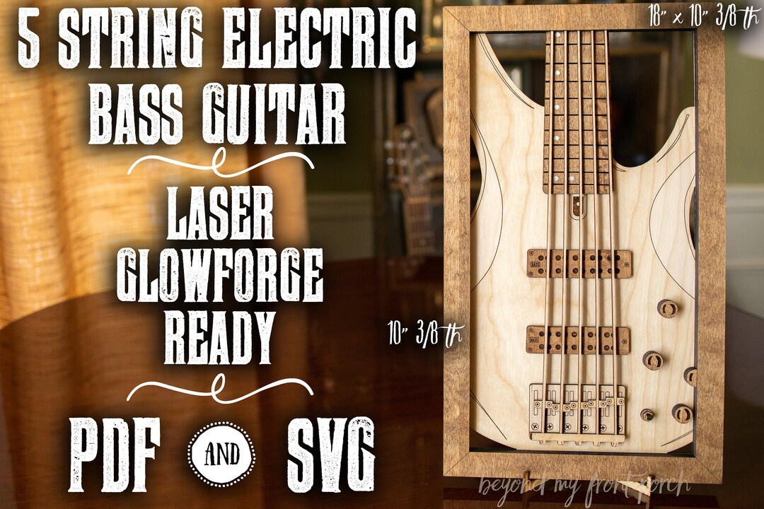 5 String Electric Bass - SVG Laser Cut Files - for Glowforge & Laser ...