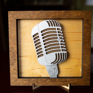 Vintage Microphone - SVG Laser Cut Files - for Glowforge & Laser ...