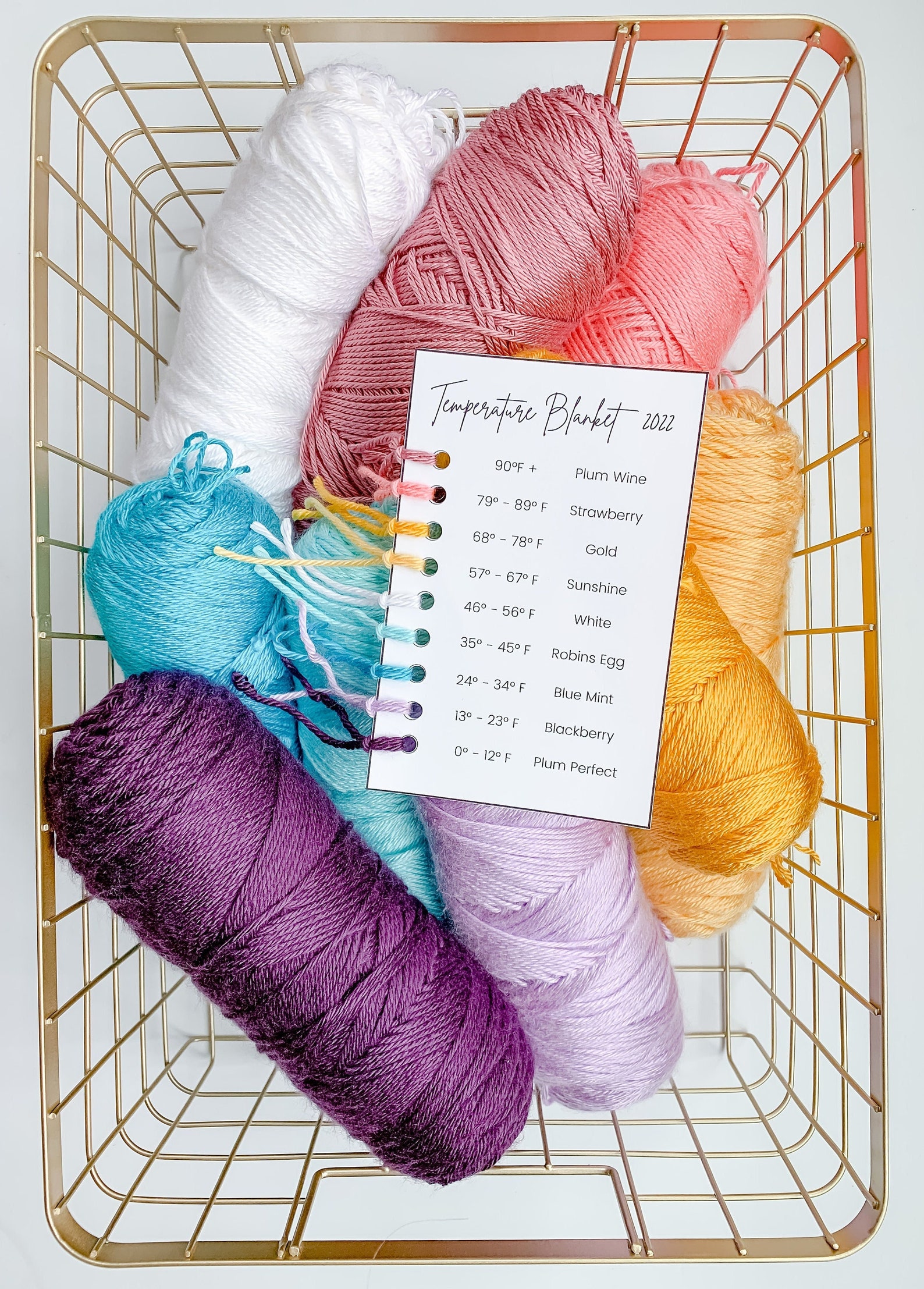 PDF Printable Temperature Blanket Color Card PDF Template - Etsy