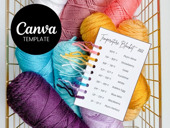 EDITABLE Temperature Blanket Color Card CANVA Template - Etsy