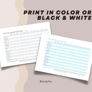 Circuit Training Tracker Sheet Printable - Etsy