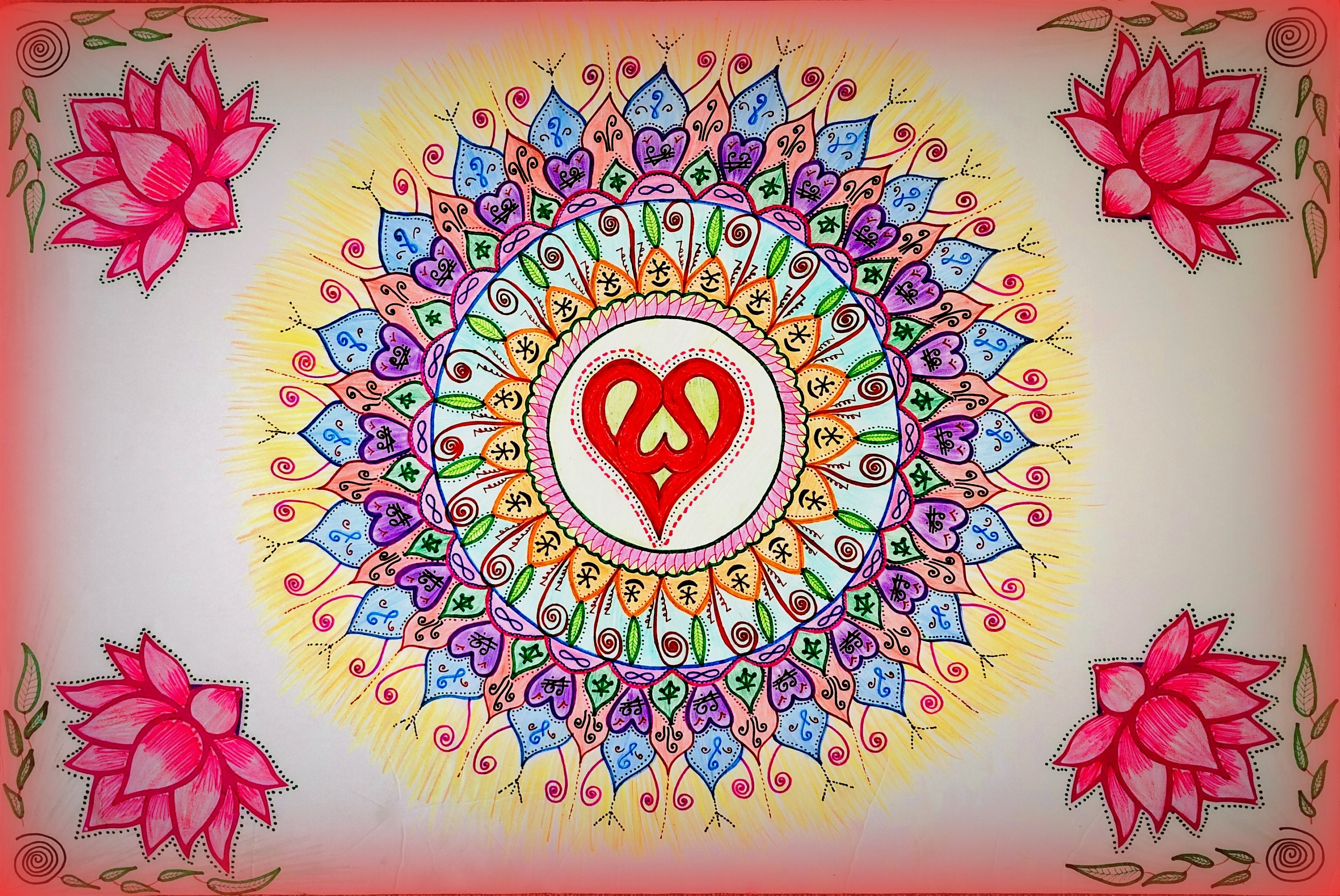 Mandala Art Healing Wall Art Reiki Healing Art for loving | Etsy