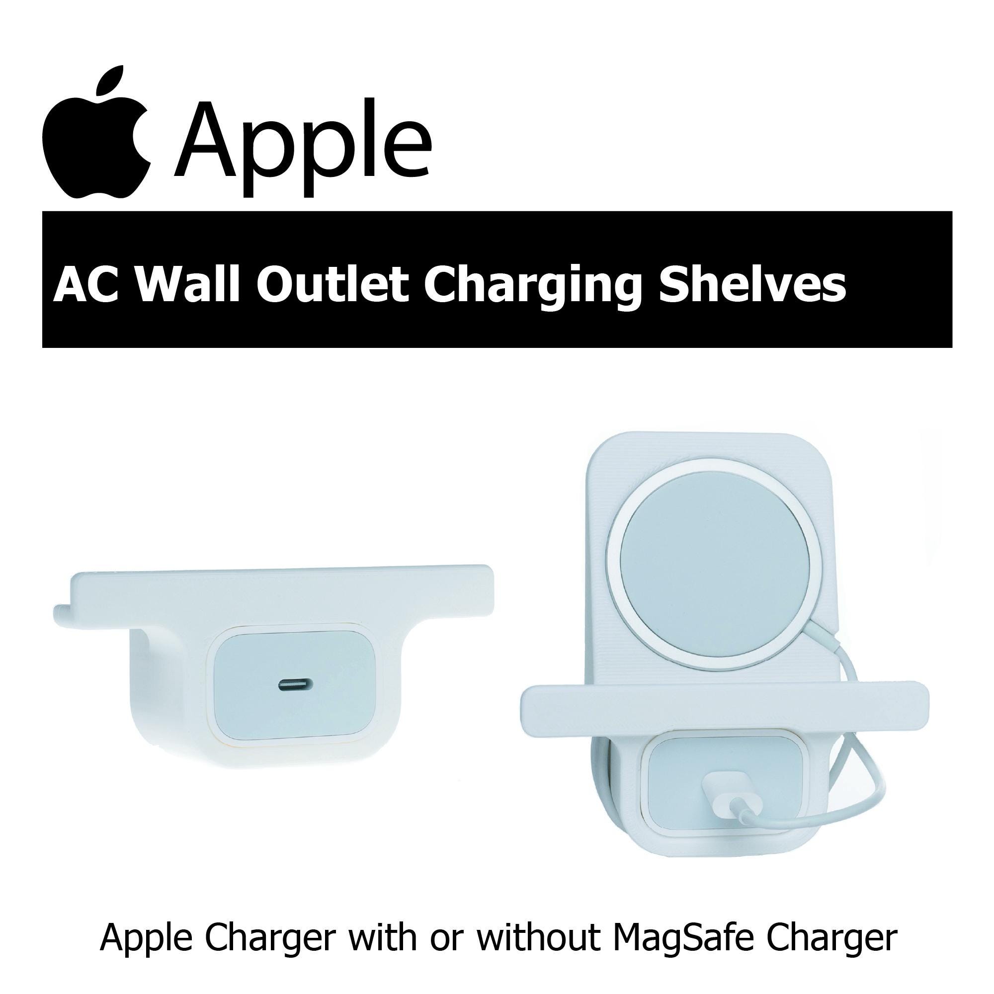 Apple Magsafe (gen 1, 15W) AC Wall Outlet Shelf Charger Holder for USB ...