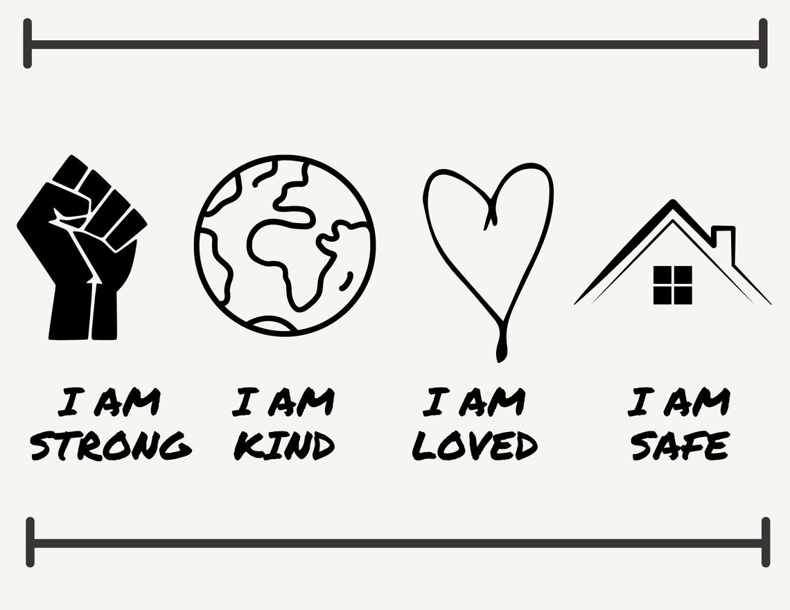 I Am Strong. I Am Kind. I Am Loved. I Am Safe. Printable - Etsy New Zealand