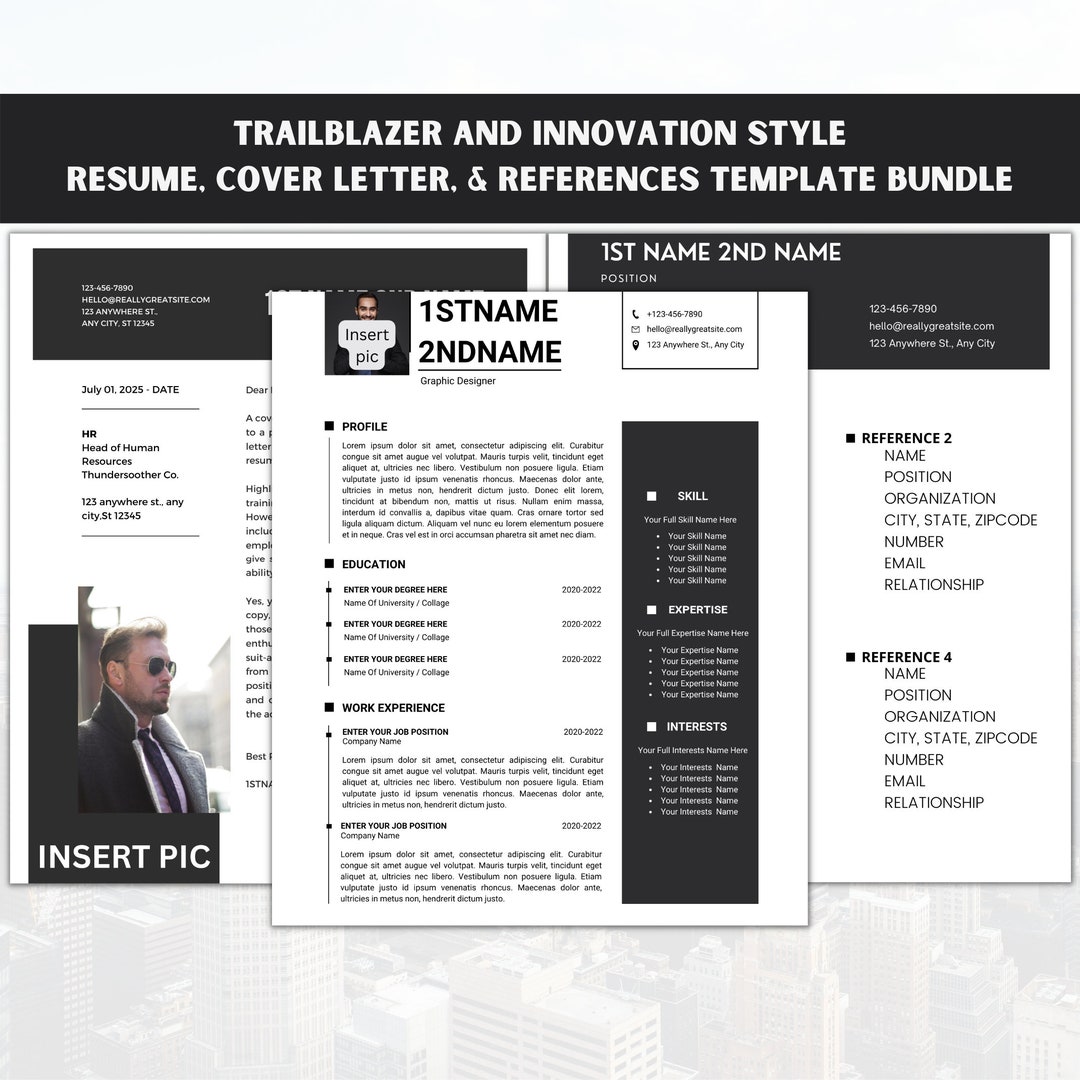 Trailblazer and Innovation Resume CV, Cover Letter, and References ...