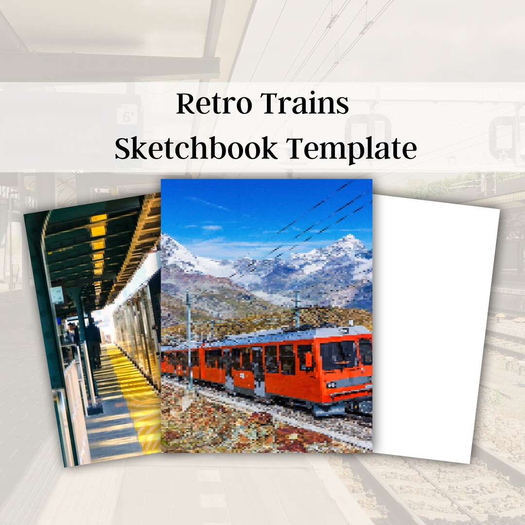Retro Classic Train Sketchbook Template PDF - Etsy