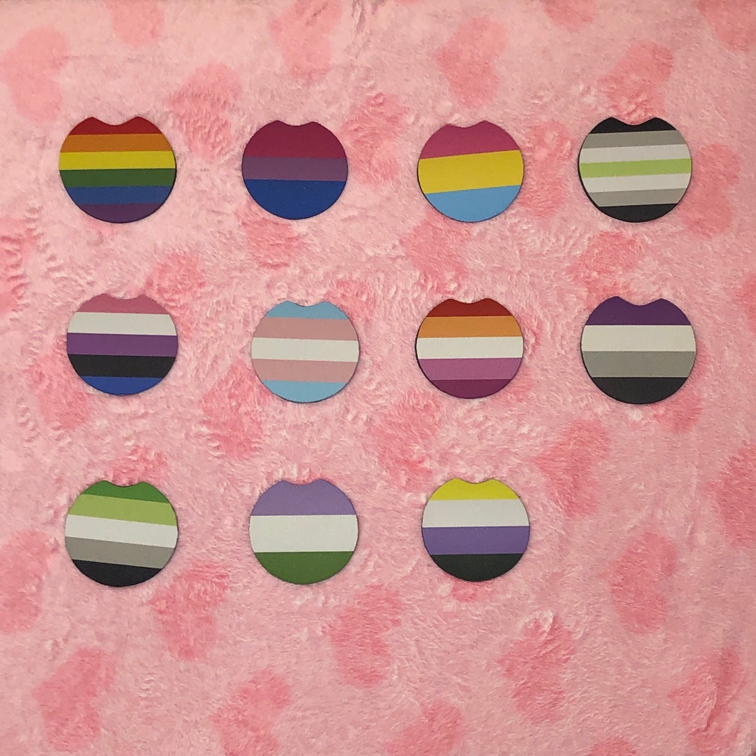 Pride Flag Cute Car Coasters Set of 2 Matching LGBT Car - Etsy