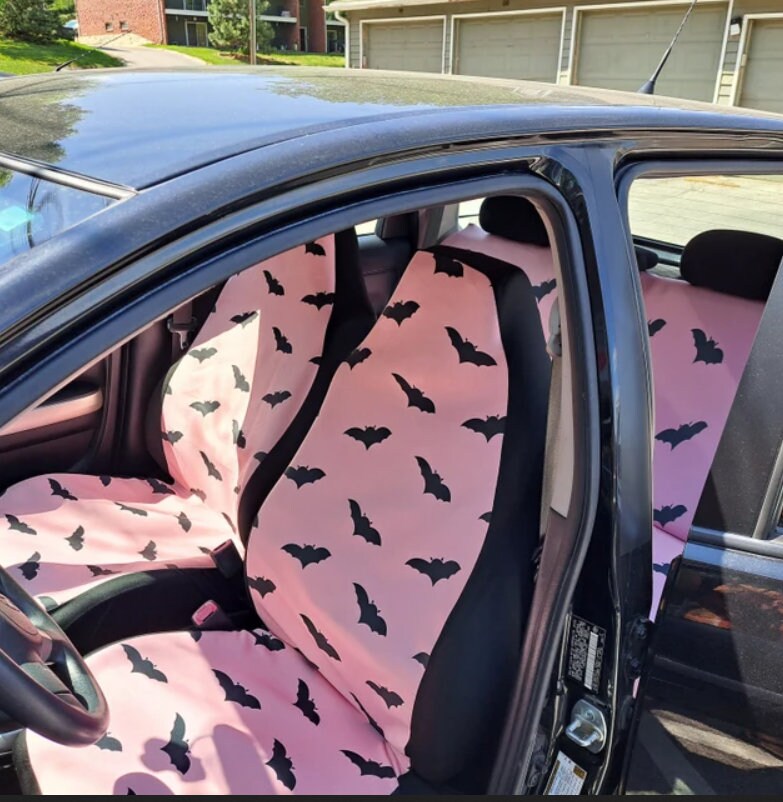 Kawaii Goth Emo Bats Front Back Set Back Seat Covers | Aesthetic Car ...