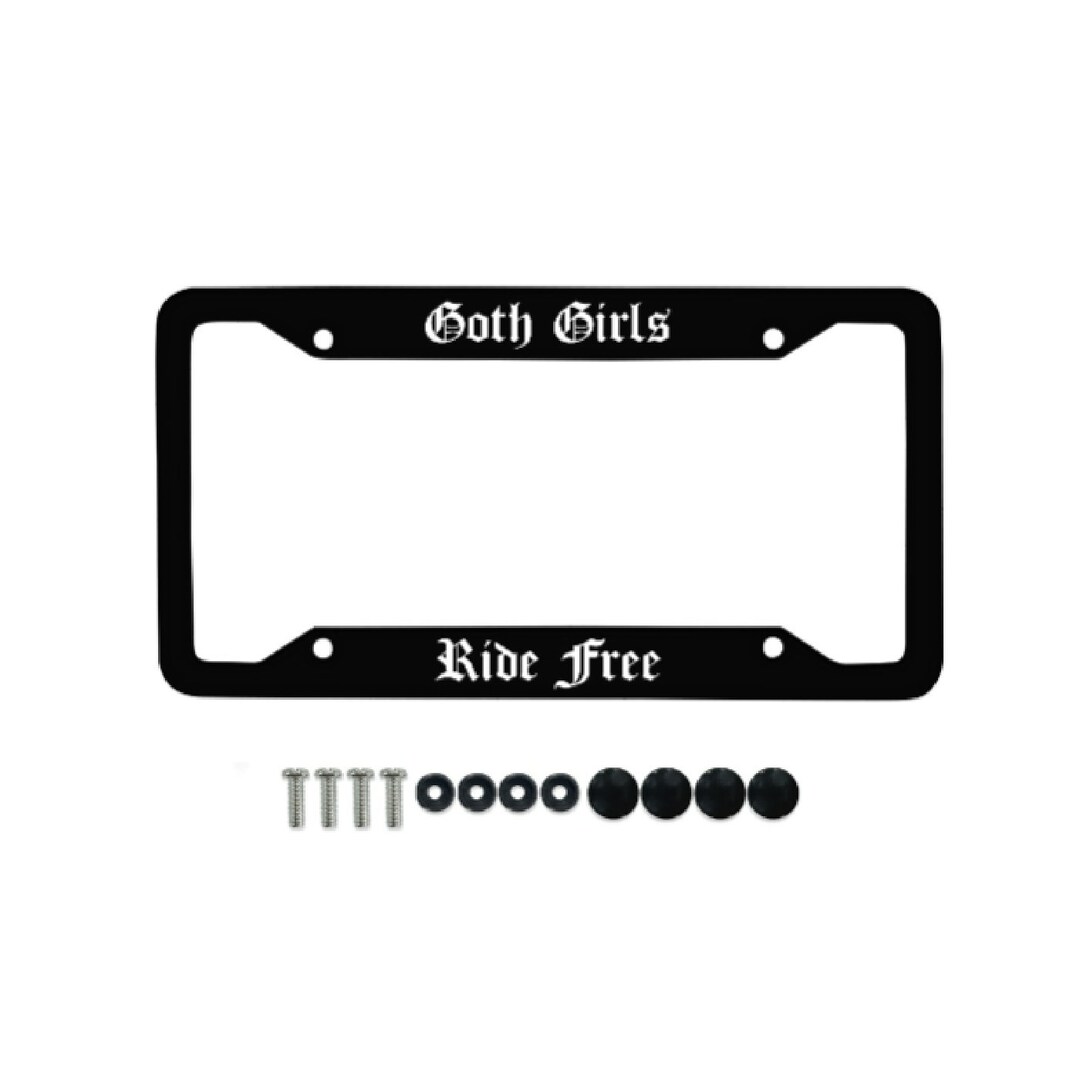 Goth Girls Ride Free License Plate Frame - Etsy
