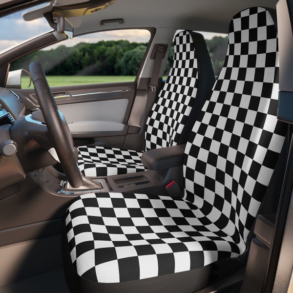 Black and White Checkered Car Accessories - Etsy UK